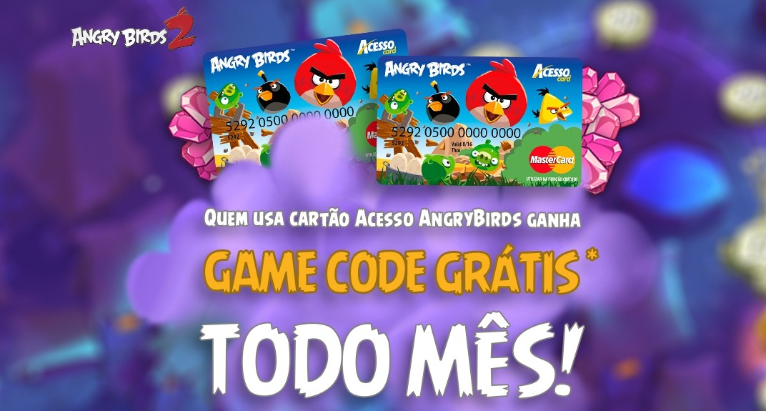 Cartão pré-pago recebe arte de Angry Birds e oferece game codes para ...