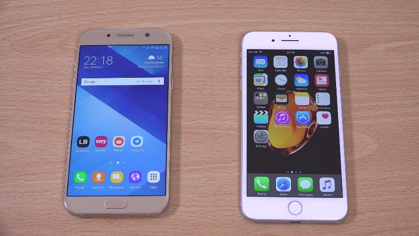 Intermediário contra top: Galaxy A7 2017 e iPhone 7 Plus em teste de ...