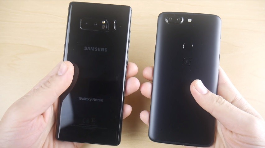 Duelo de gigantes! Samsung Galaxy Note 8 e OnePlus 5T se enfrentam em ...