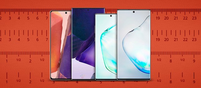 Comparativo em tamanho real: Galaxy Note 20 e Note 20 Ultra enfrentam ...