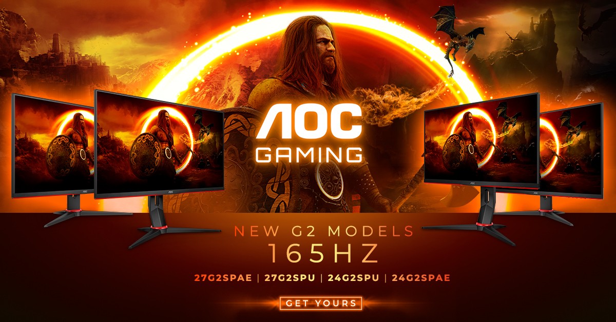 AOC apresenta novos monitores de 165Hz para jogos da linha AGON G2 ...