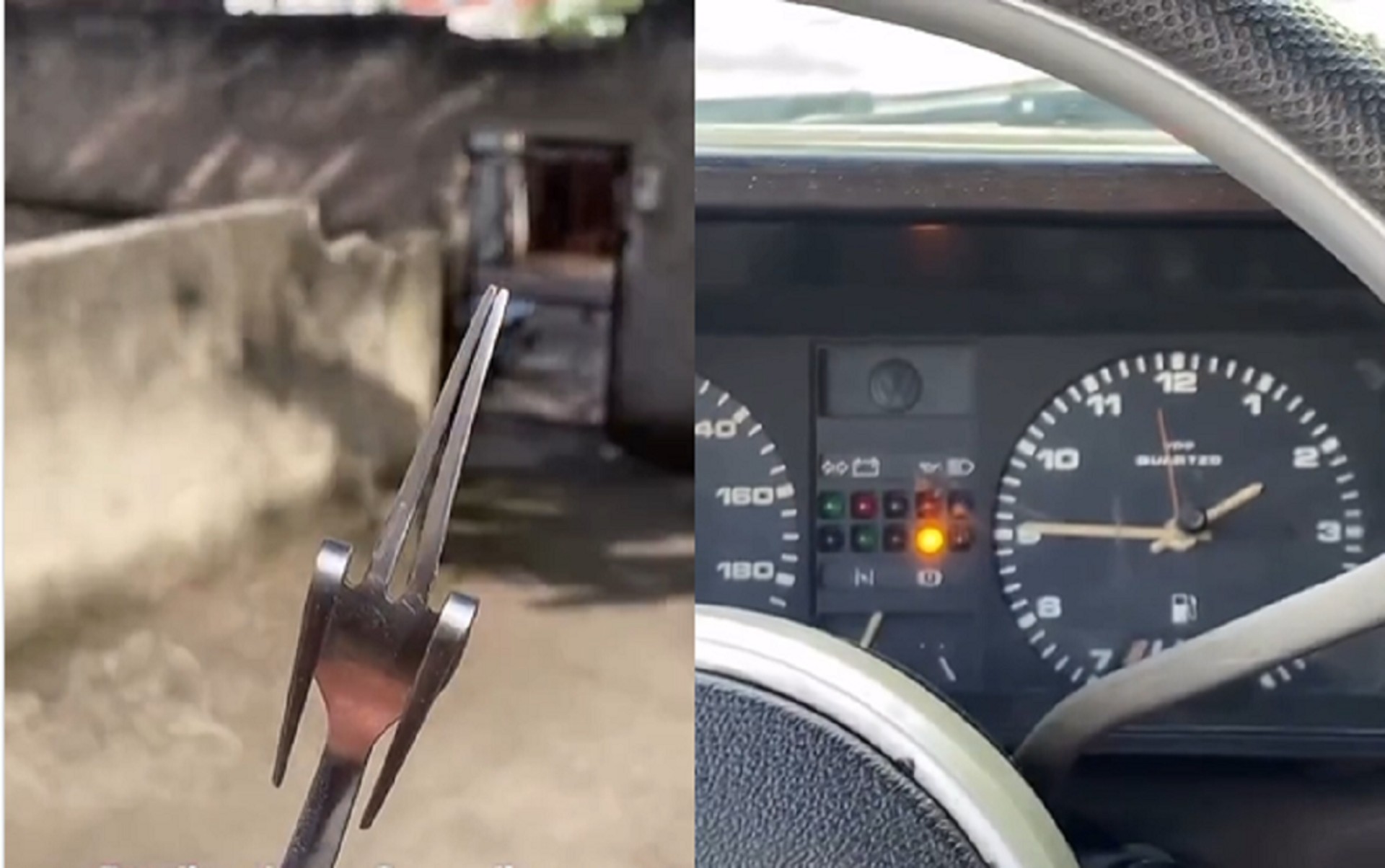 Man uses fork to start old car, but 'workaround' is not possible on ...